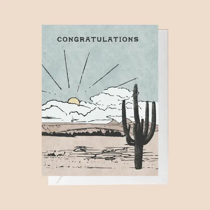 Cactus Sunrise Congratulations Card – Bunky Boutique
